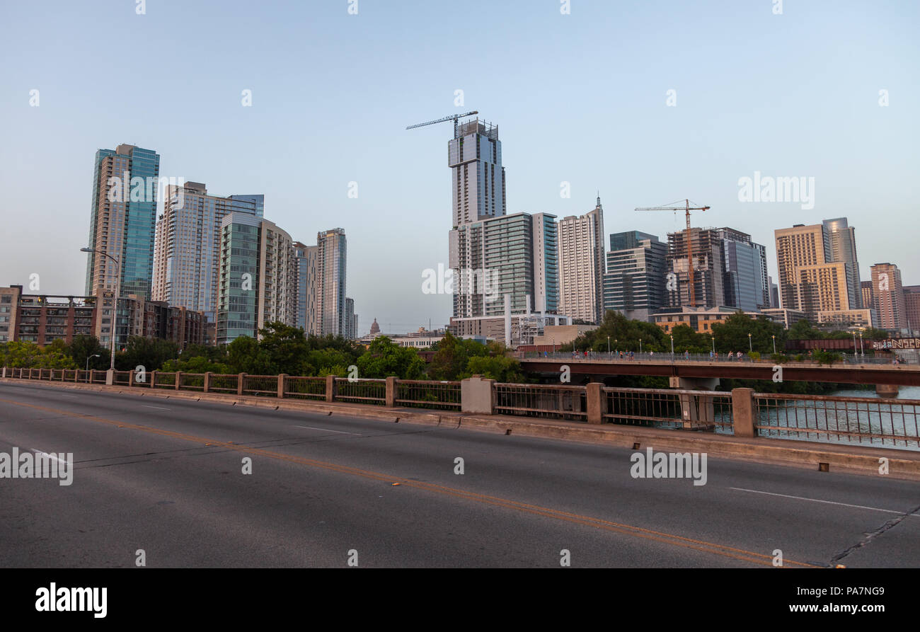 Downtown Austin From a River Bridge Stock Photo - Alamy