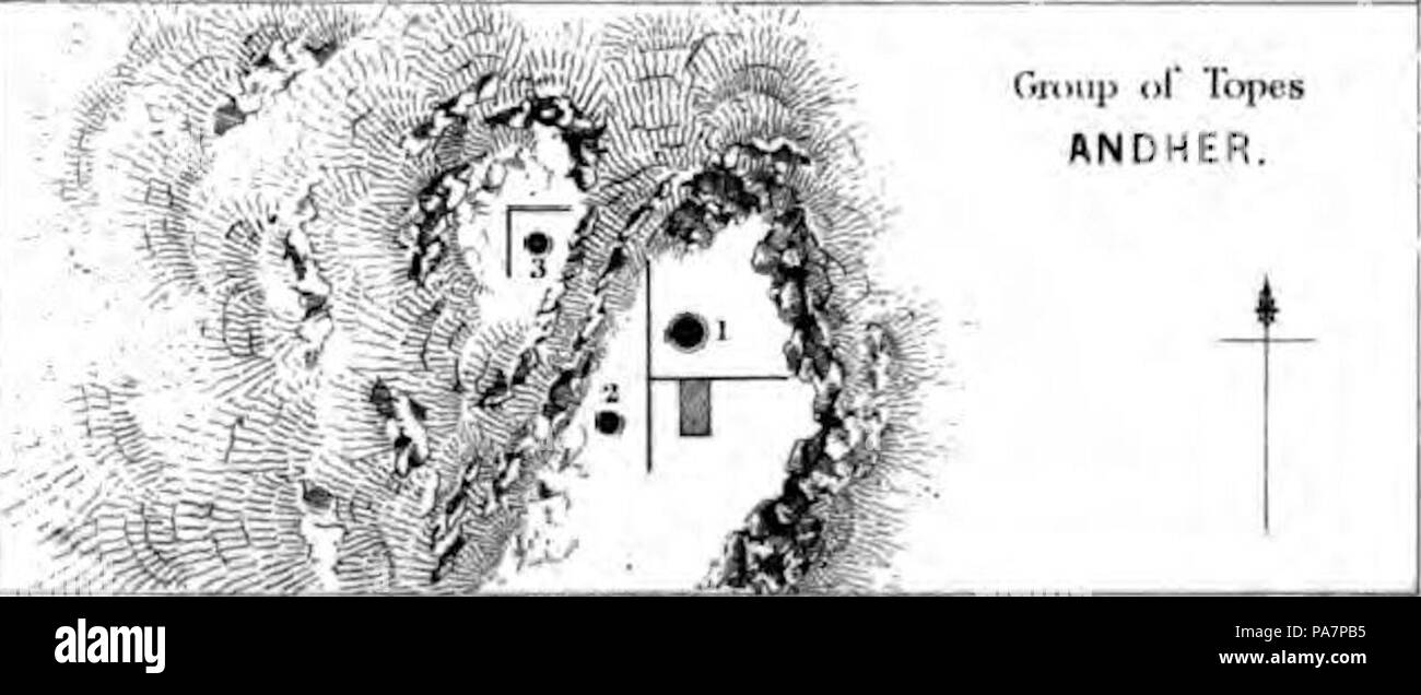 129 Andher stupas map Stock Photo - Alamy