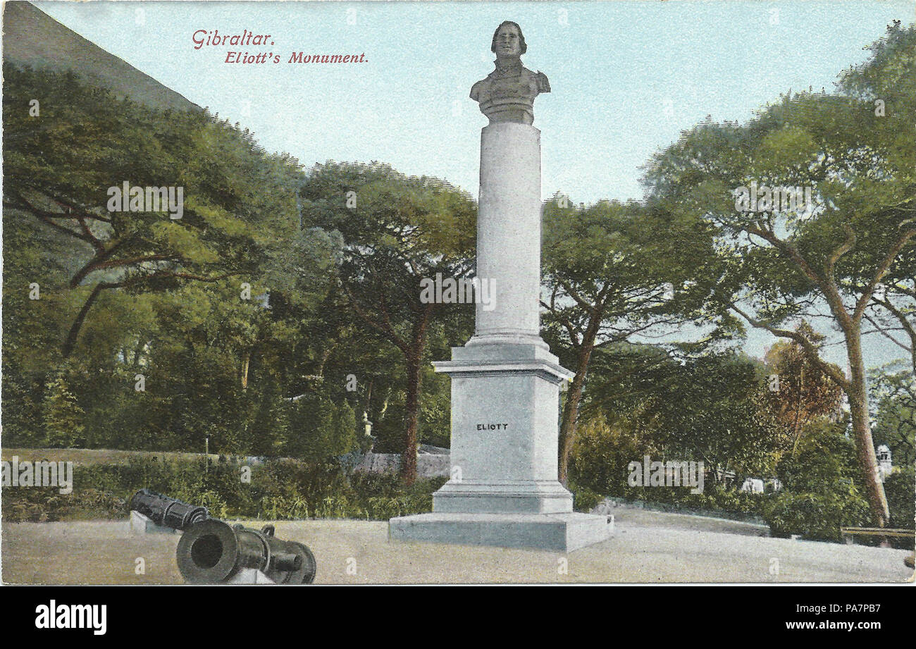 711 Gibraltar Eliott's monument Stock Photo - Alamy