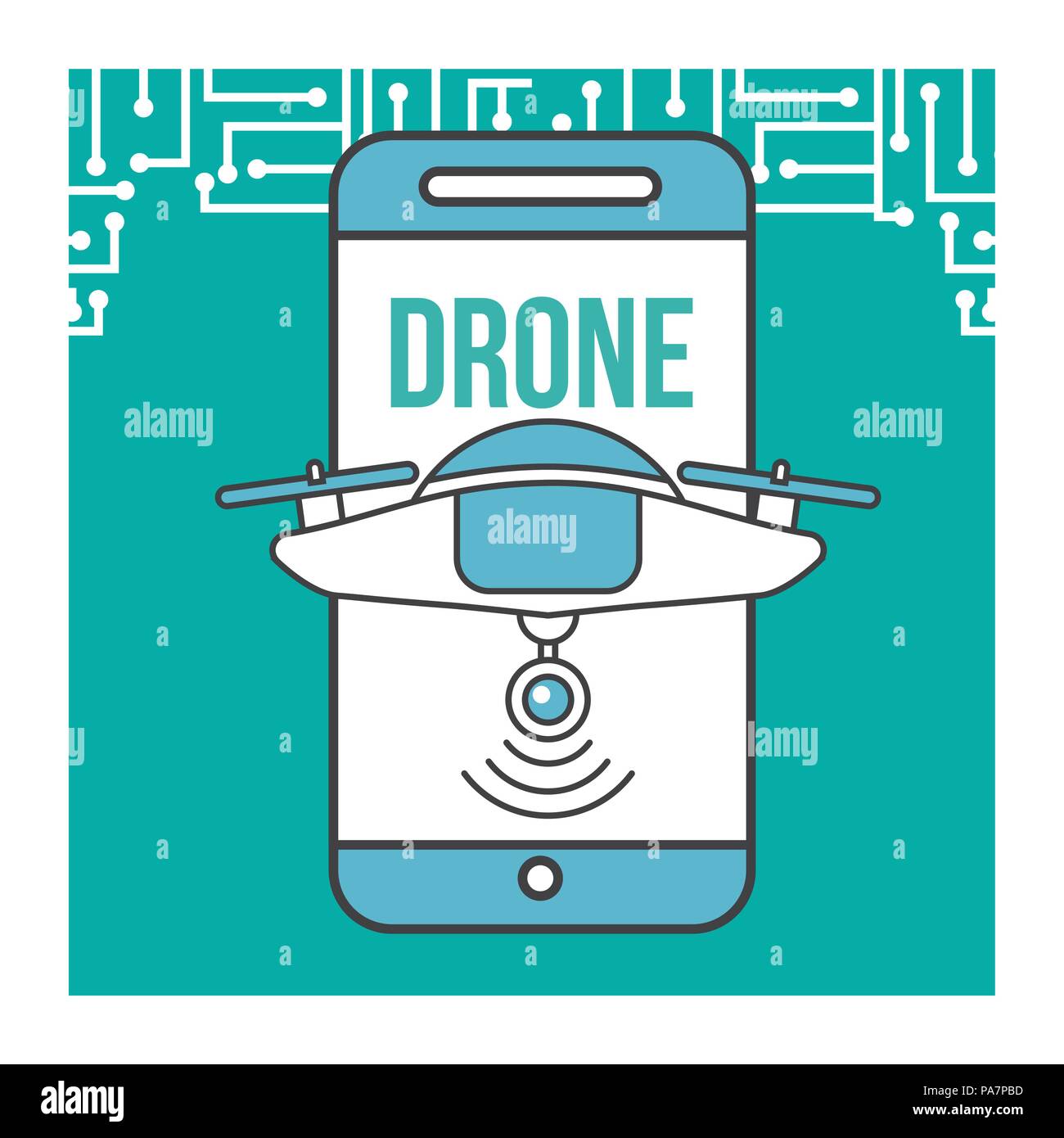drone smartphone devices connection technology Stock Vector Image & Art ...