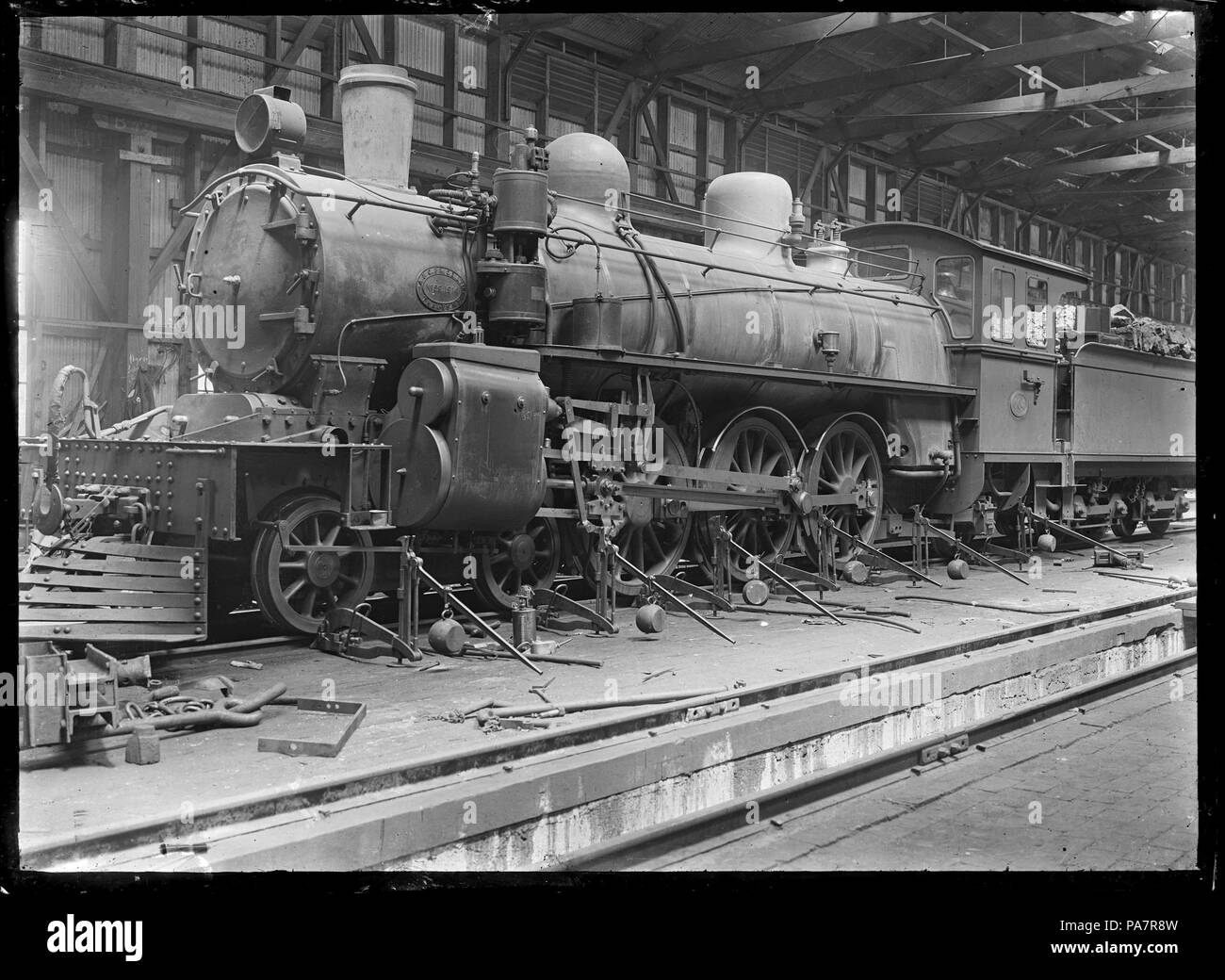 1 "A" class steam locomotive no 604, 4-6-2 type, under construction in ...