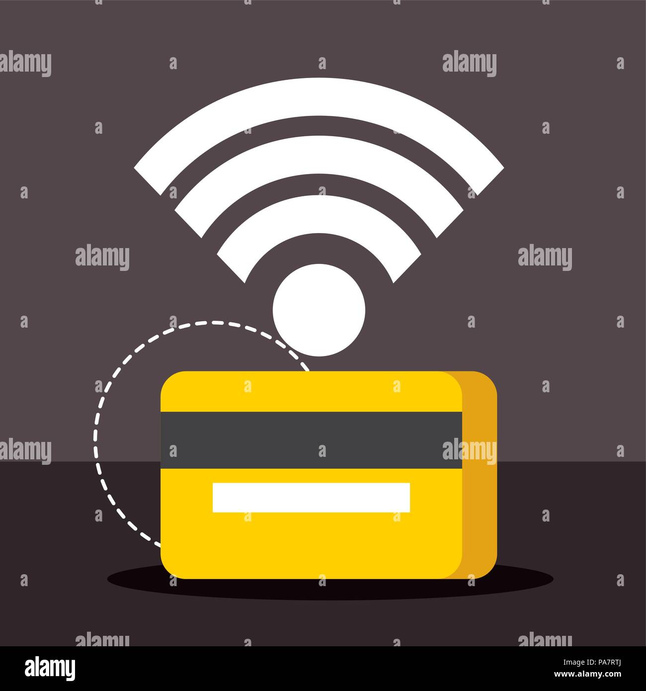 nfc payment technology credit card signal wifi vector illustration ...