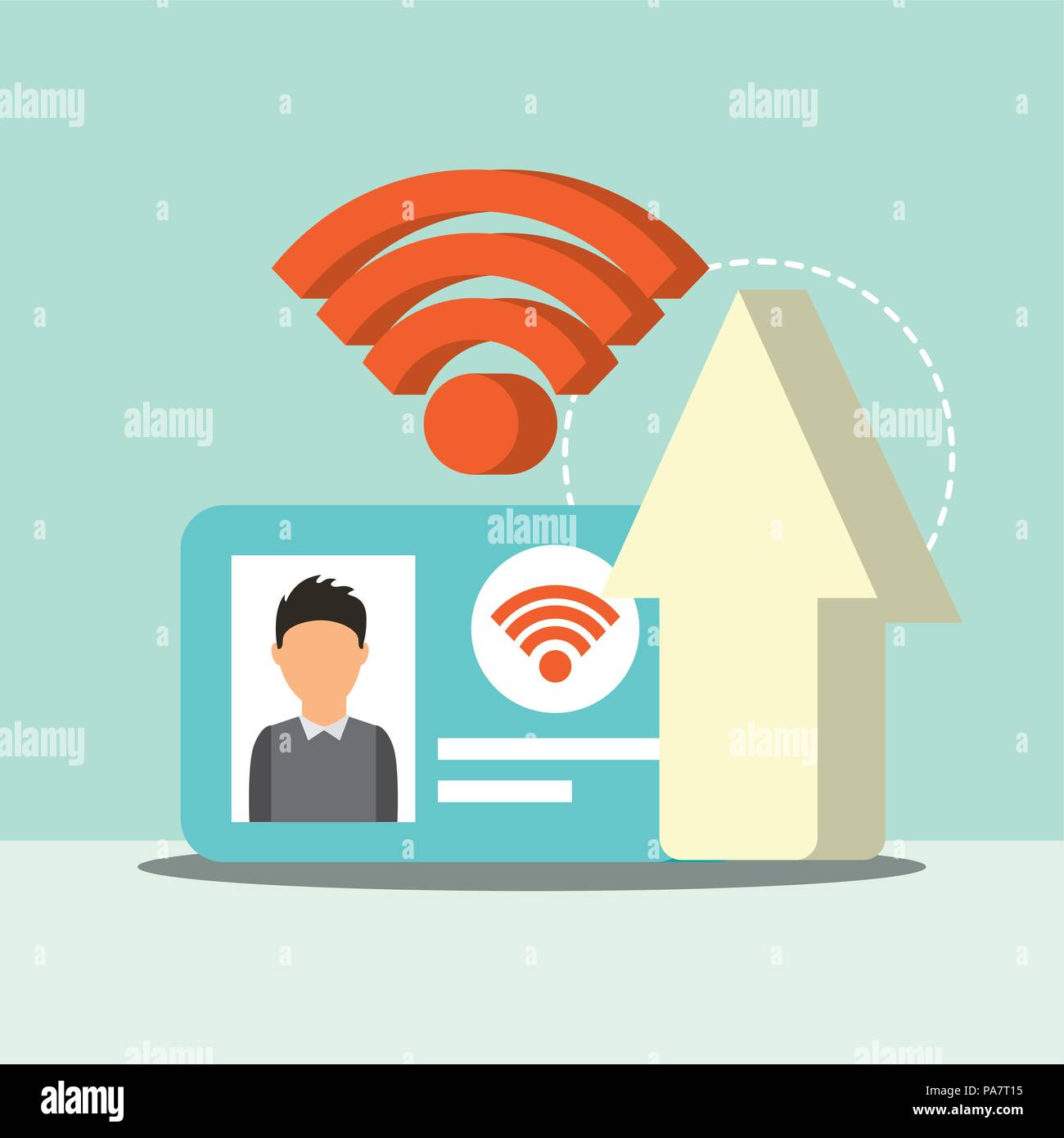 nfc payment technology arrow signal credit personal card vector ...