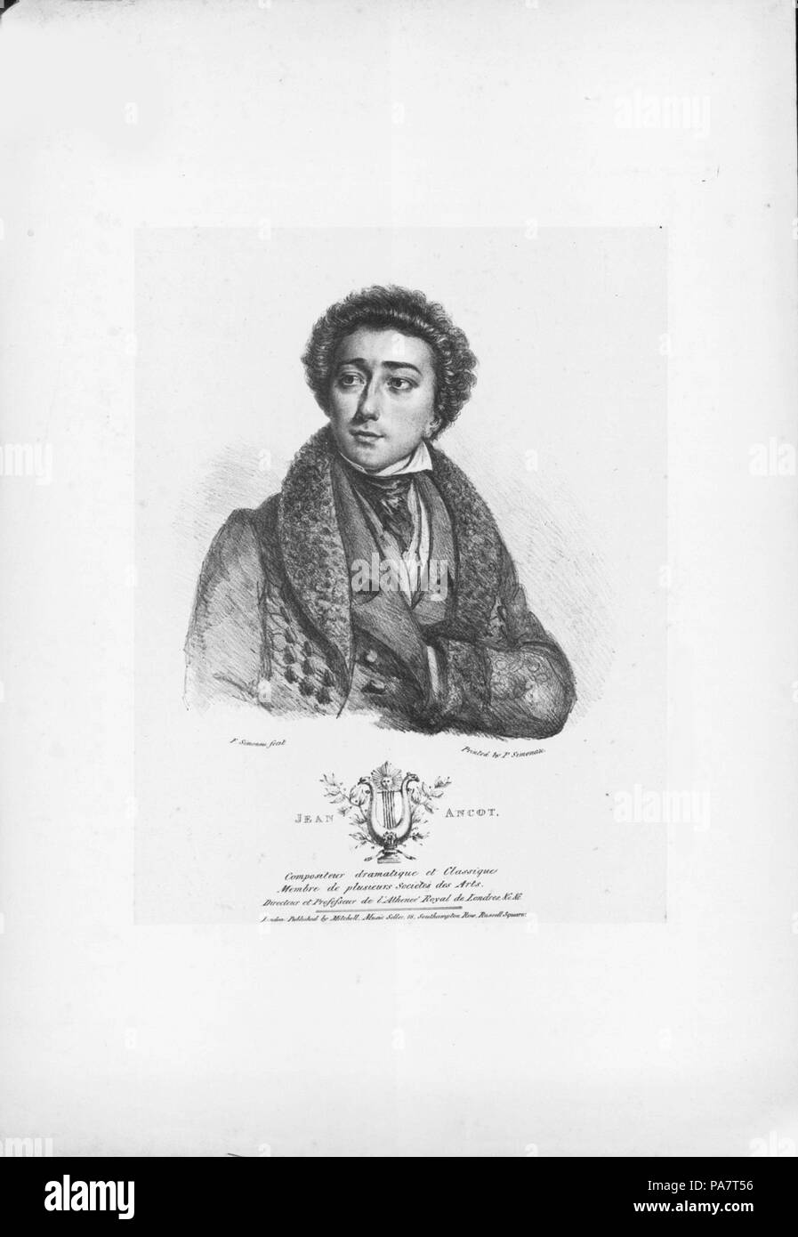 Portrait of the composer Jean Ancot (1799-1829). Museum: PRIVATE ...