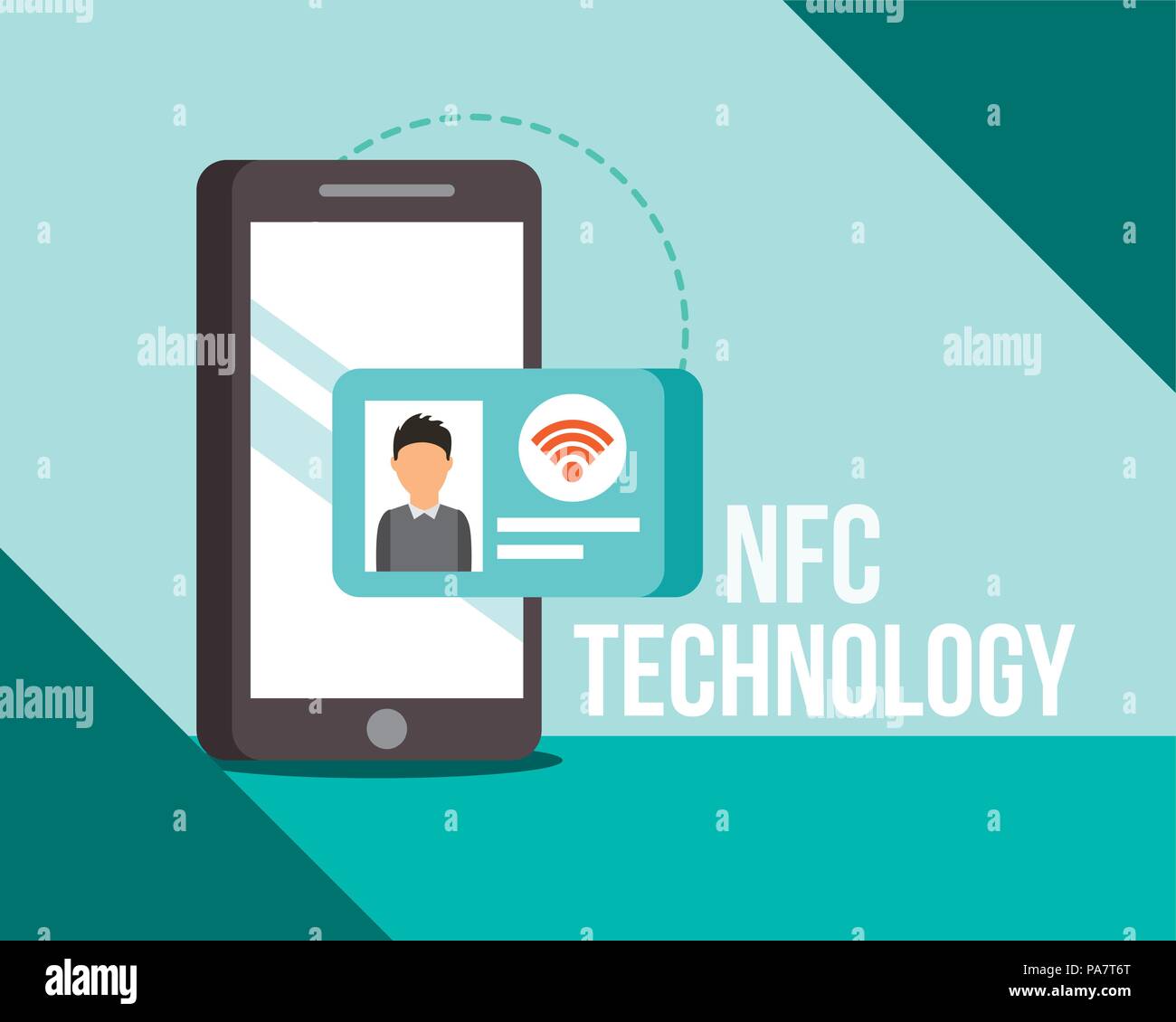 nfc payment technology smartphone credit personal card vector ...