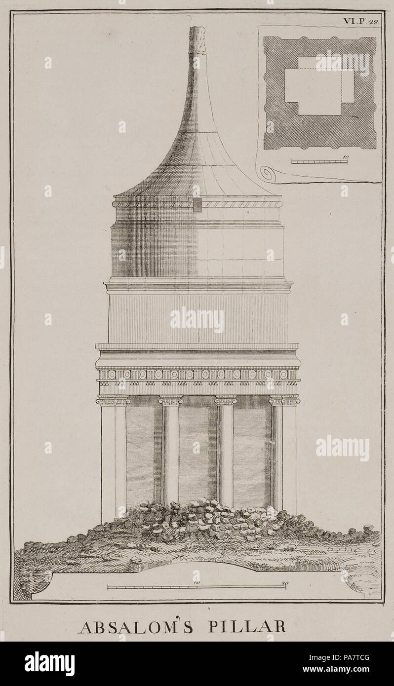 11 Absalom's Pillar - Pococke Richard - 1745 Stock Photo - Alamy