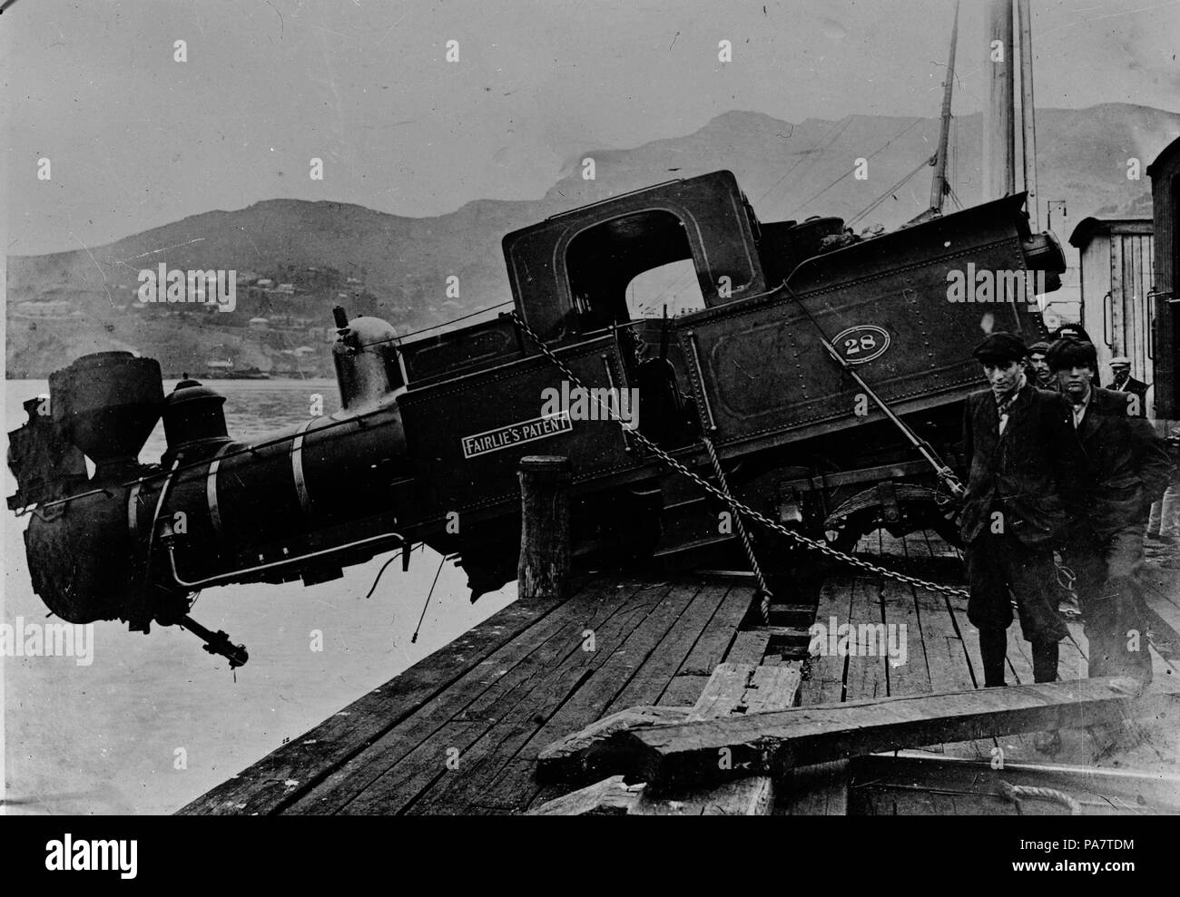 12 Accident showing steam engine hanging half over the edge of ...