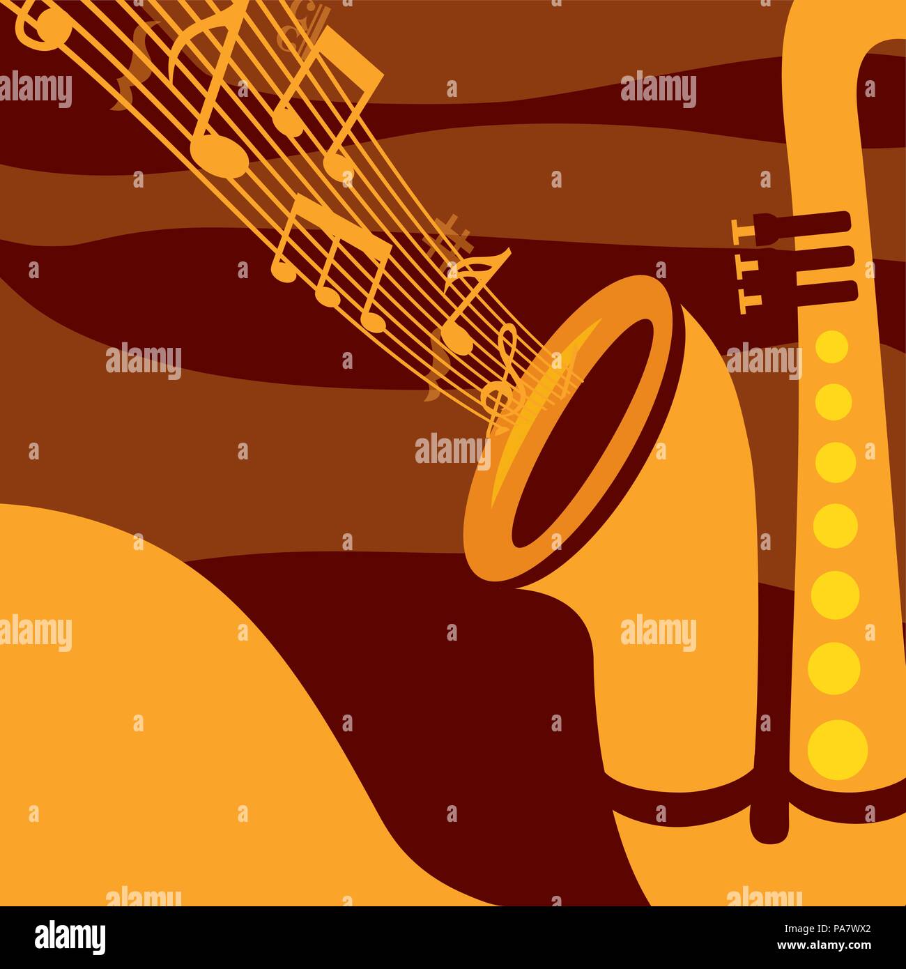 jazz festival saxophone music quaver backgorund vector illustration ...