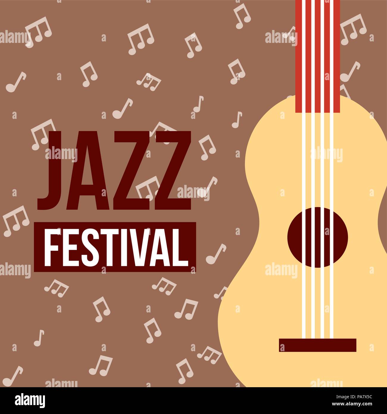 jazz festival guitar music notes sign vector illustration Stock Vector ...