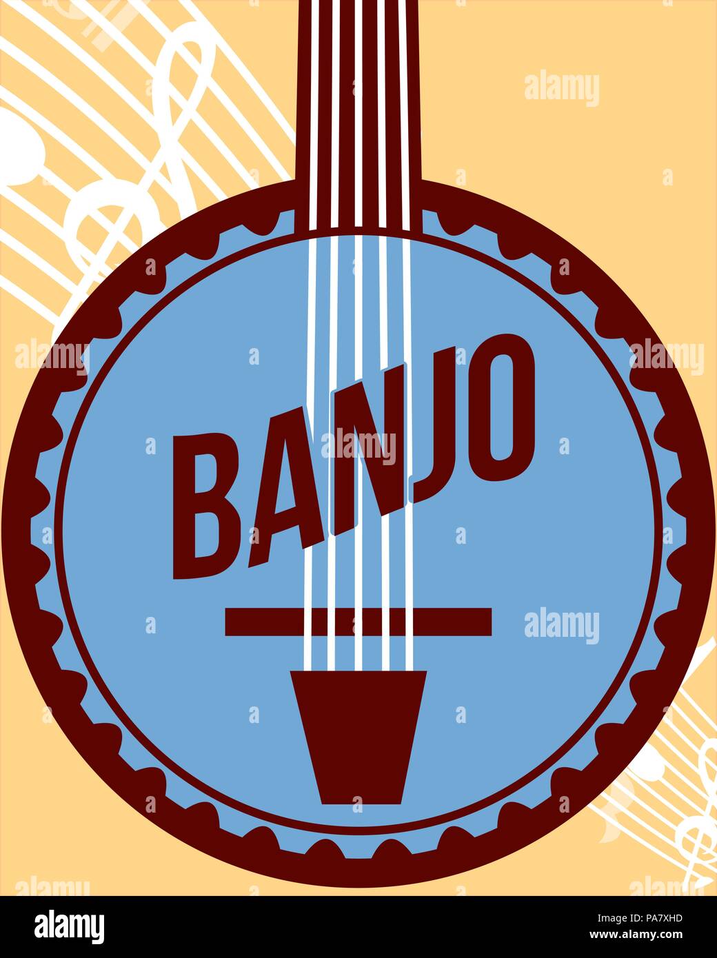 jazz festival instruments blue banjo music play figures vector ...