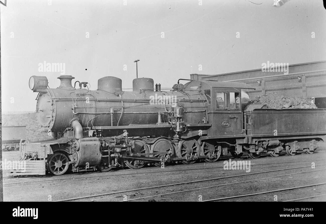 28 B class steam locomotive No 306, 4-8-0 type, with wide firebox, and ...