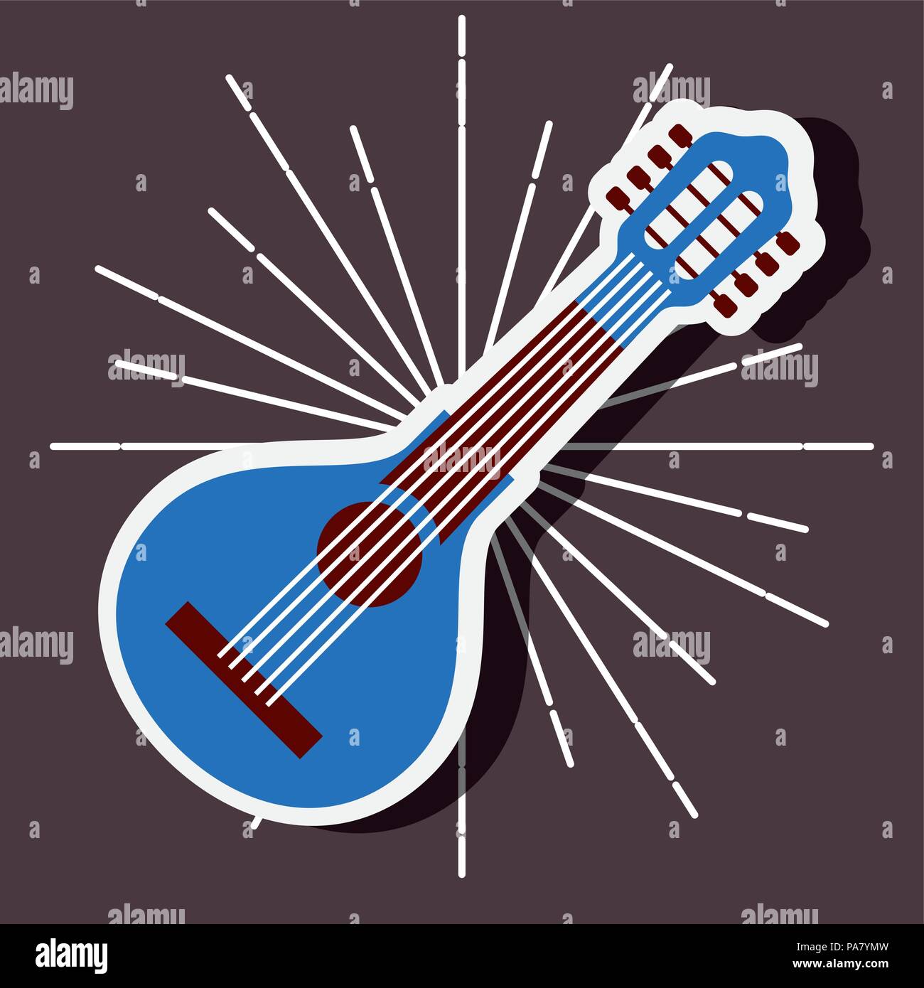 jazz festival instruments blue banjo vector illustration Stock Vector ...