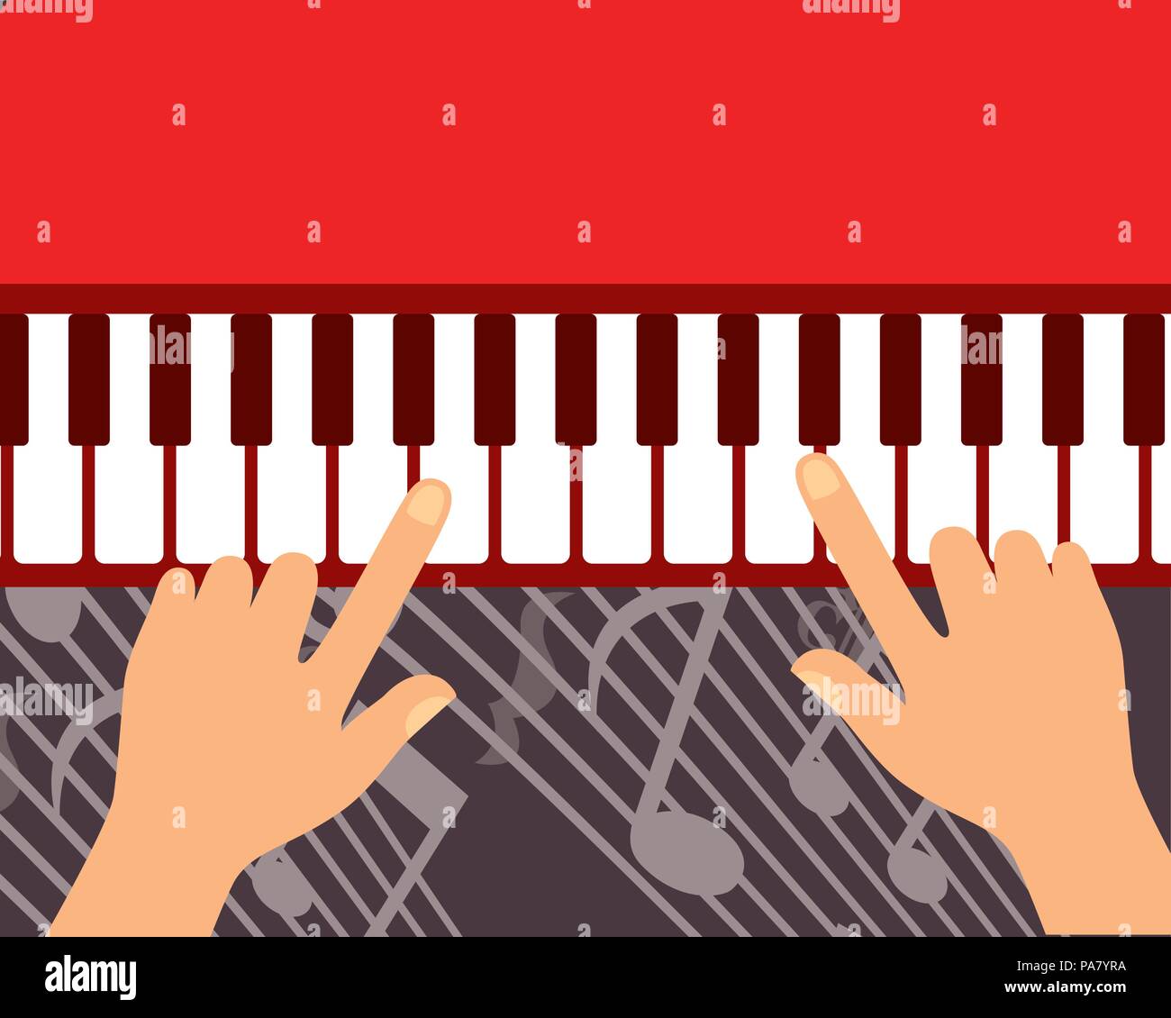 Hands Playing Piano Clipart