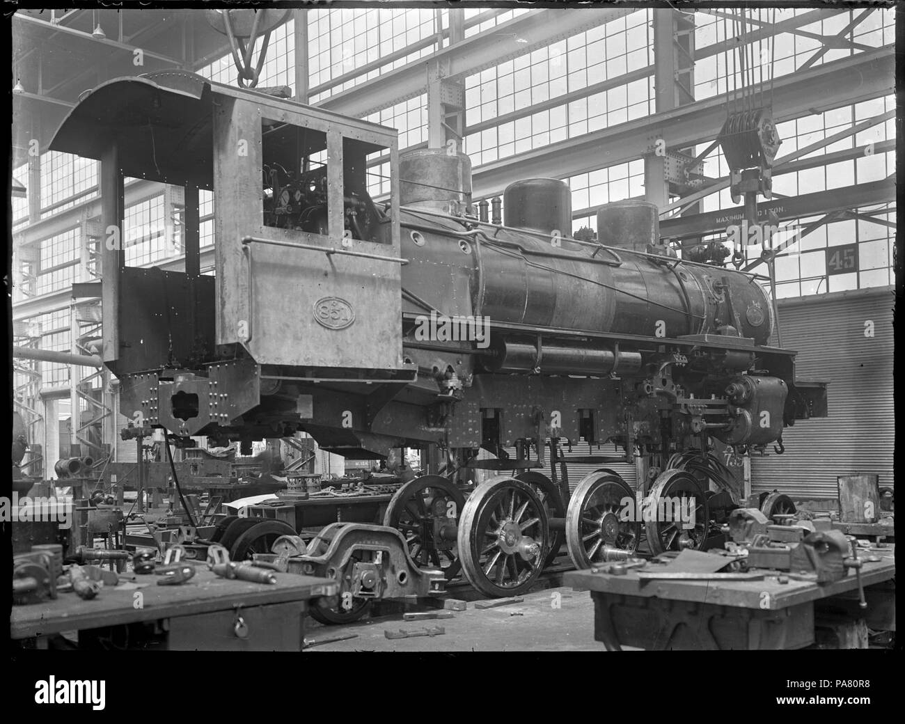 Steam locomotive construction Black and White Stock Photos & Images - Alamy