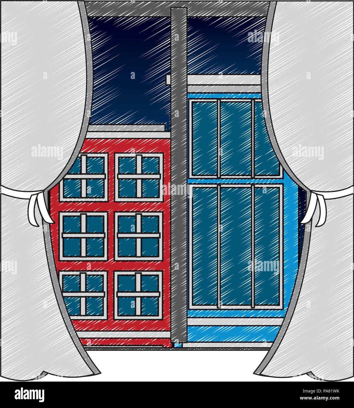 house window with cityscape view vector illustration design Stock ...