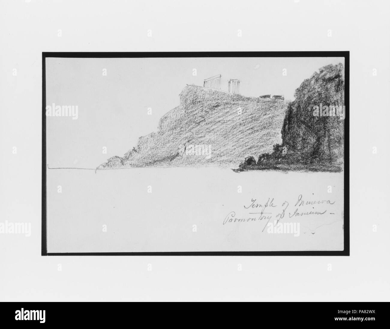 Temple of Minerva (from Sketchbook). Artist: Mary Newbold Sargent (1826-1906). Dimensions: 5 1/4 ...