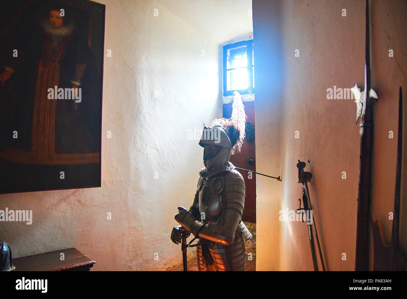 Buchlov, Czech Republic - July 12, 2018: Interior of castle Buchlov ...
