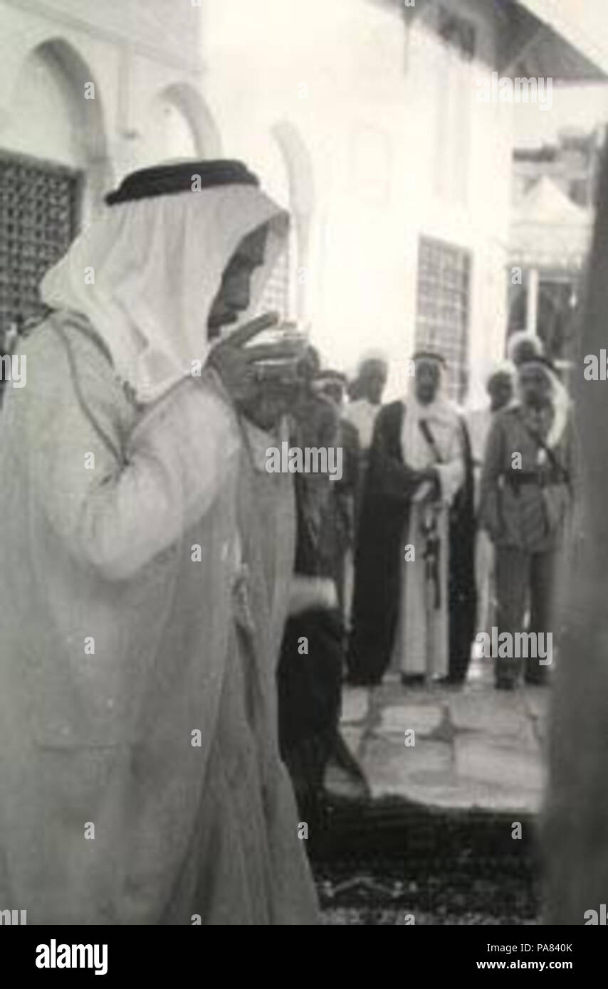 58 Crown Prince Talal of Jordan in Mecca drinking holy water, 1951 ...