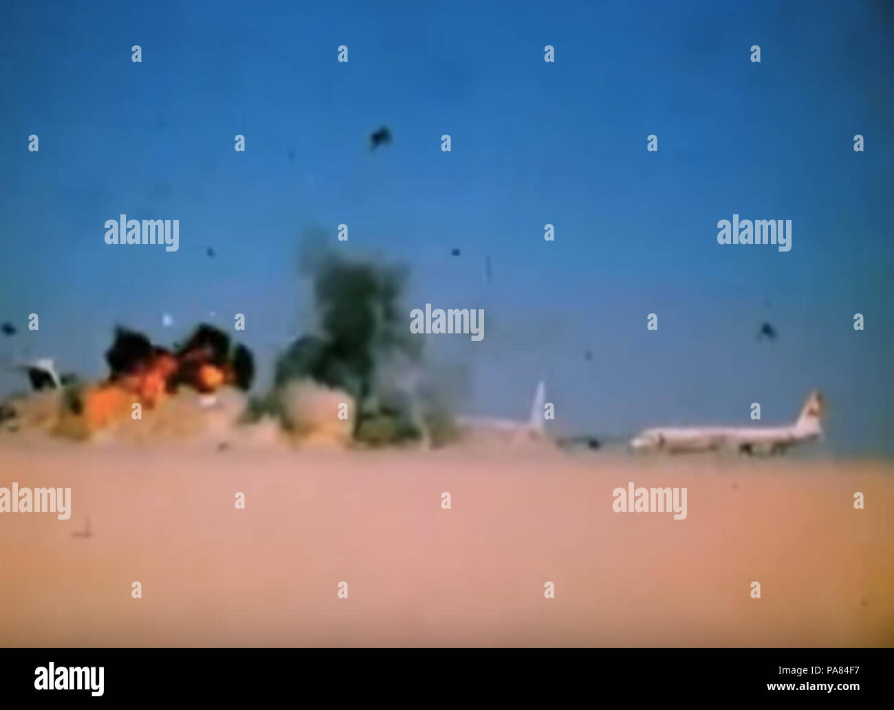 60 Dawson field aircrafts blown up, Jordan, 12 September 1970 Stock ...