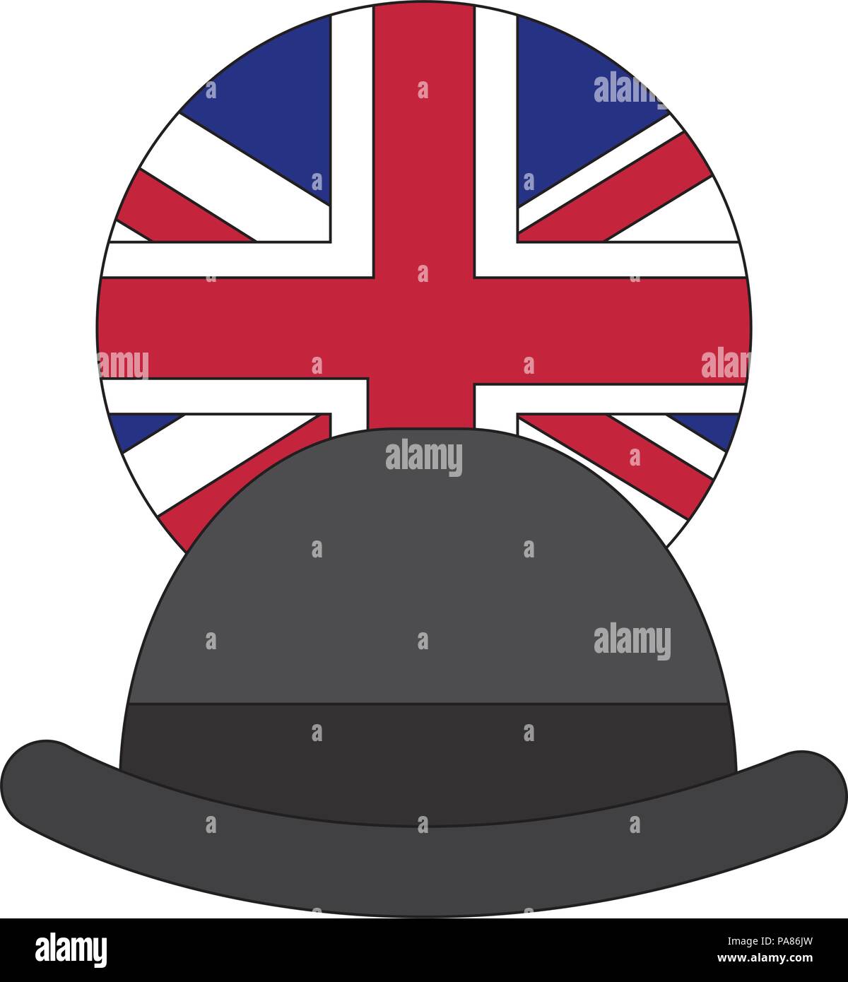 gentleman hat with emblem of flag great britain vector illustration ...