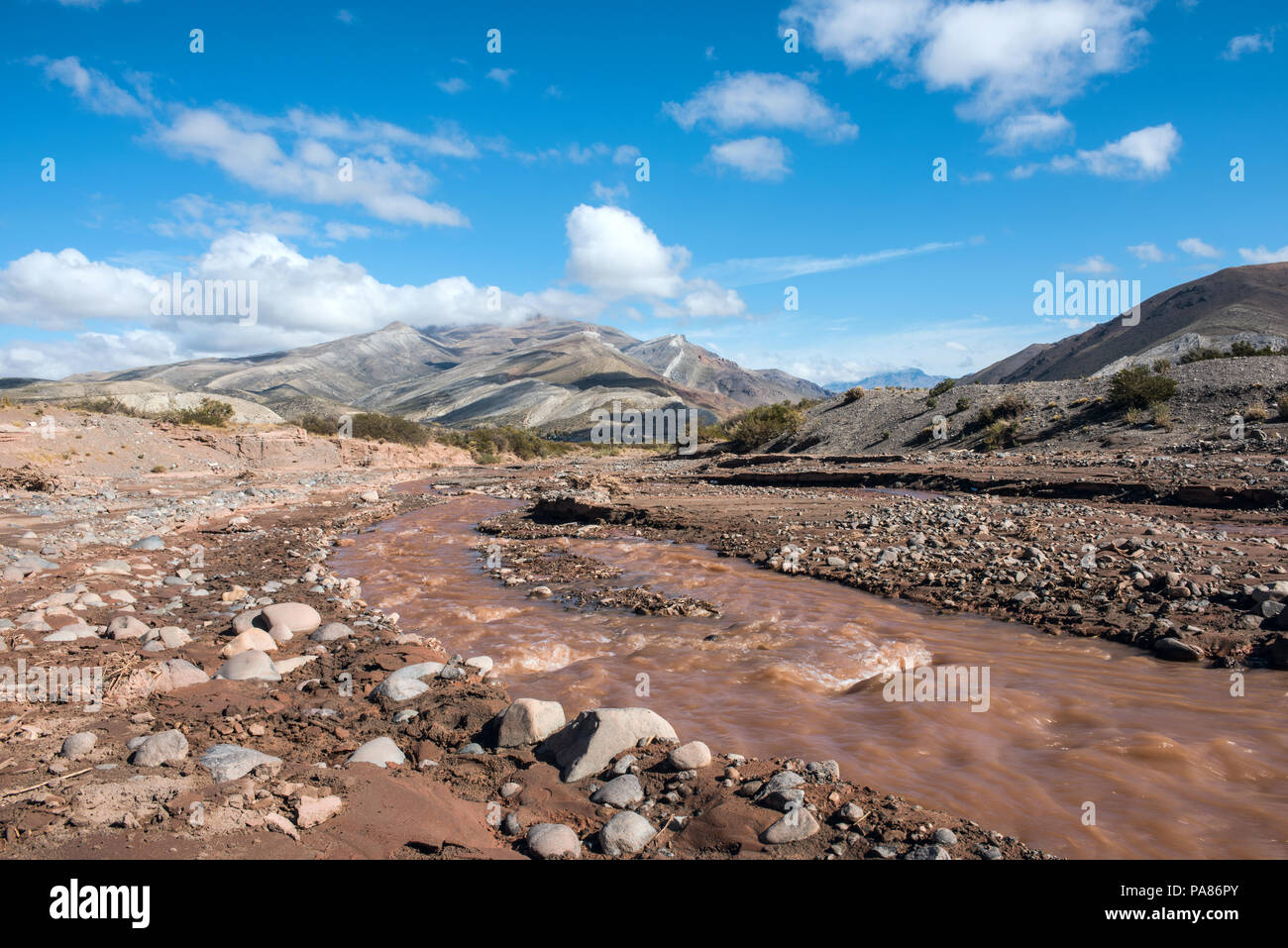 Layered sedimentary rocks in the colorful valley of the Rio Grande ...