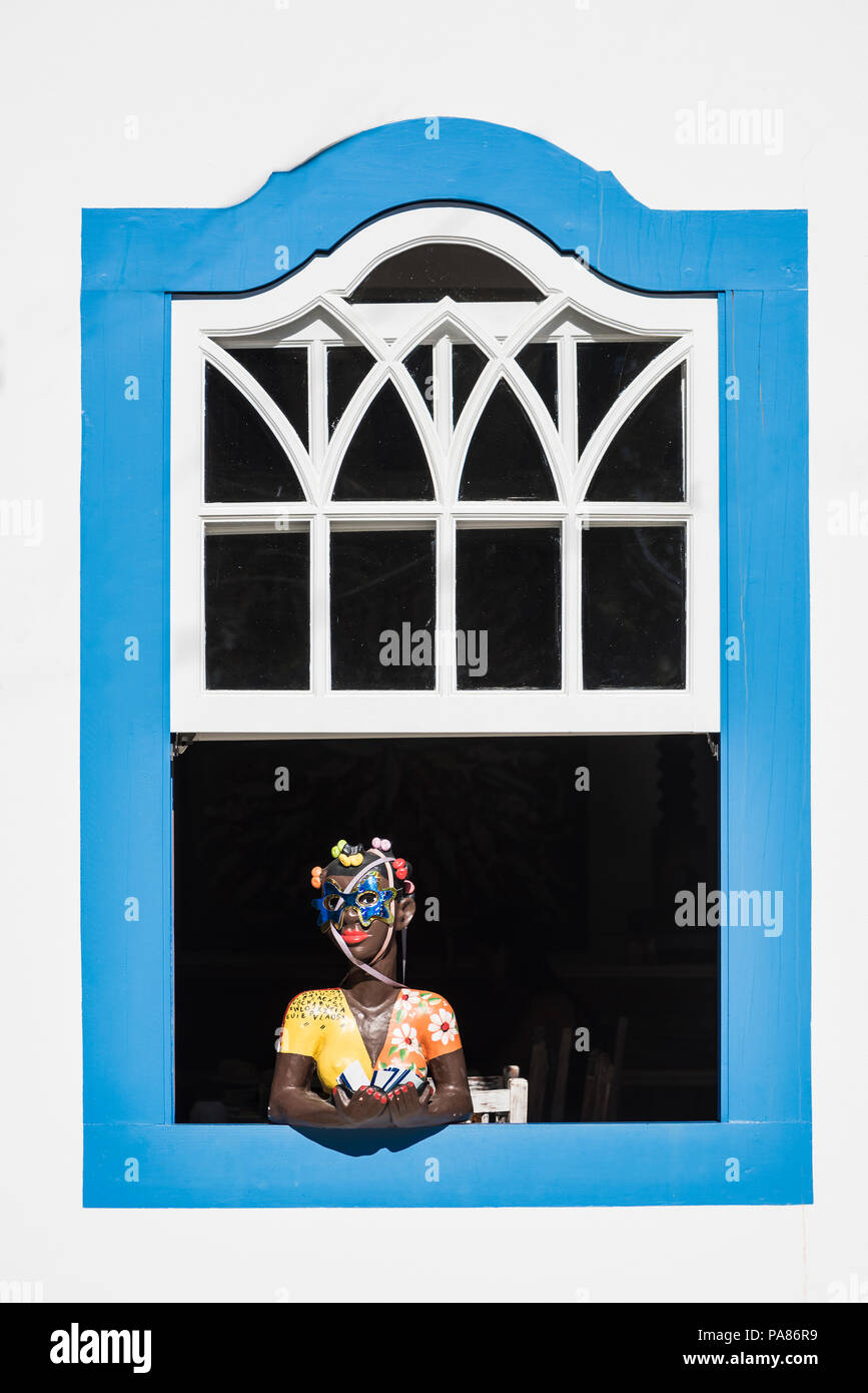 Paraty, Brazil - February 28, 2017: Traditional brazilian souvenir girl ...