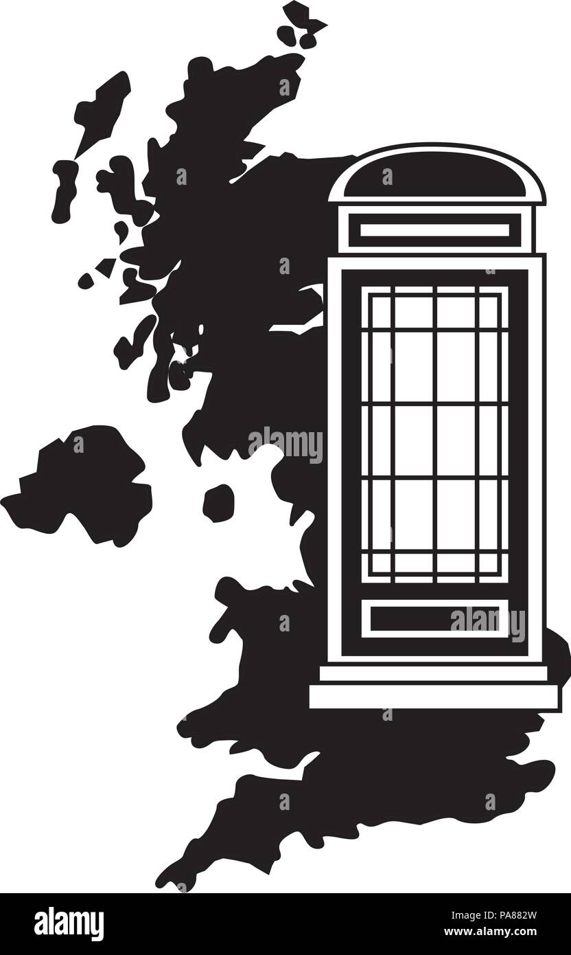 united kingdom map telephone booth vector illustration Stock Vector ...