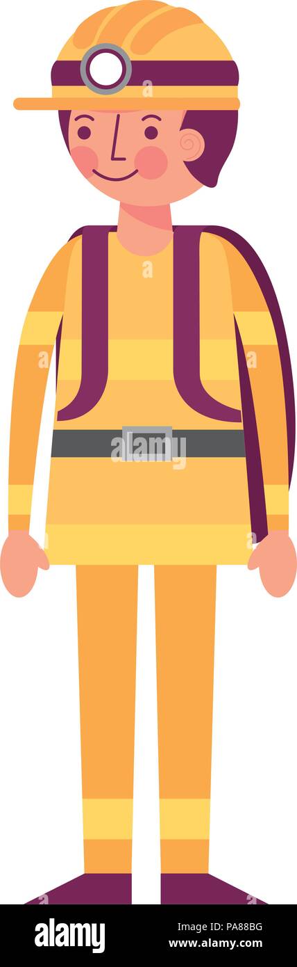 man miner in helmet and equipment vector illustration Stock Vector ...