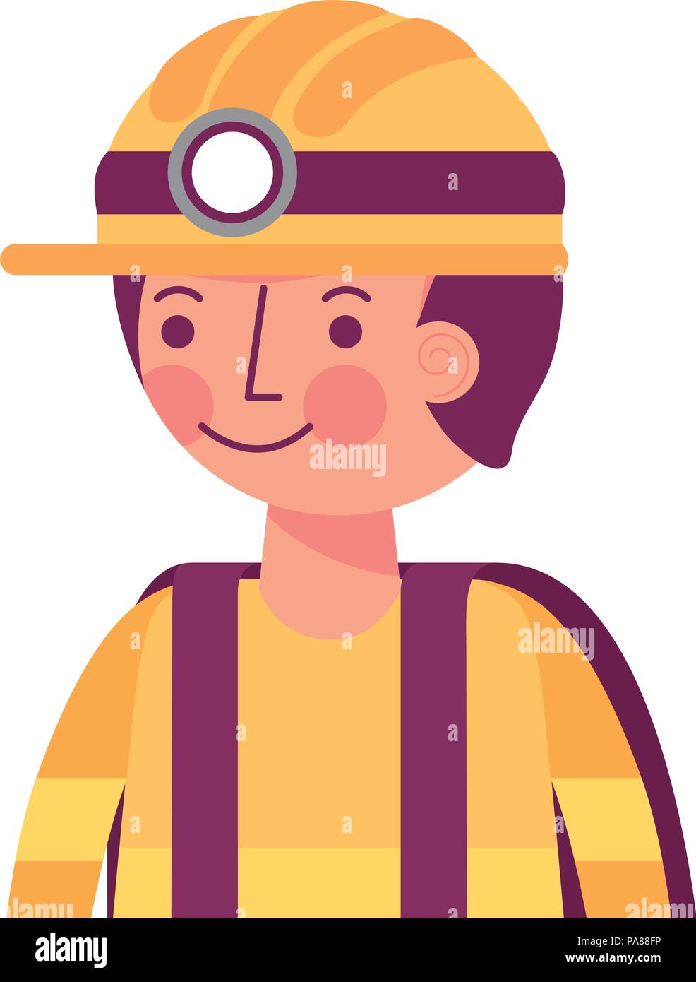 man miner in helmet and equipment portrait vector illustration Stock ...