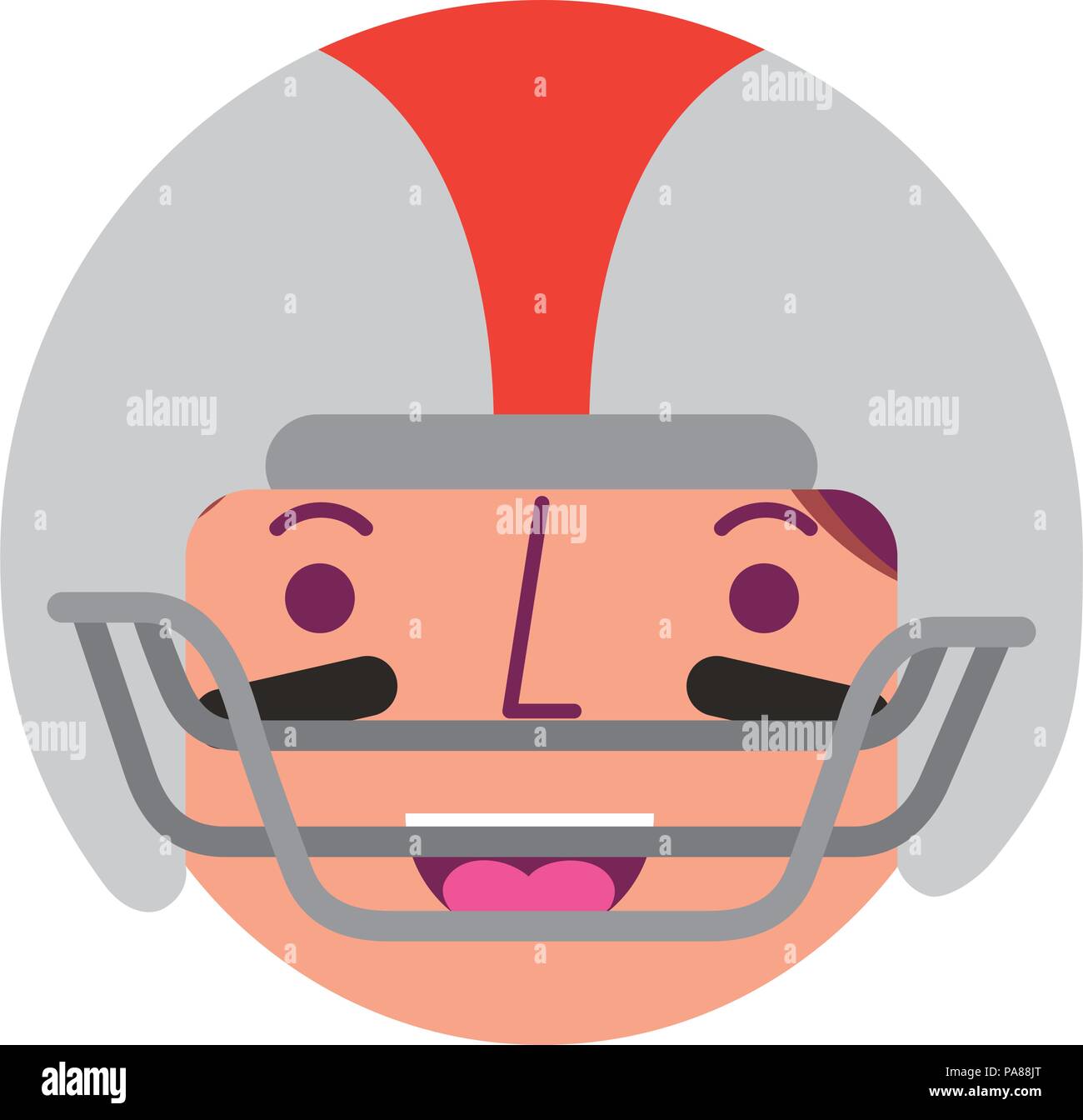 sport man player american football face character vector illustration ...