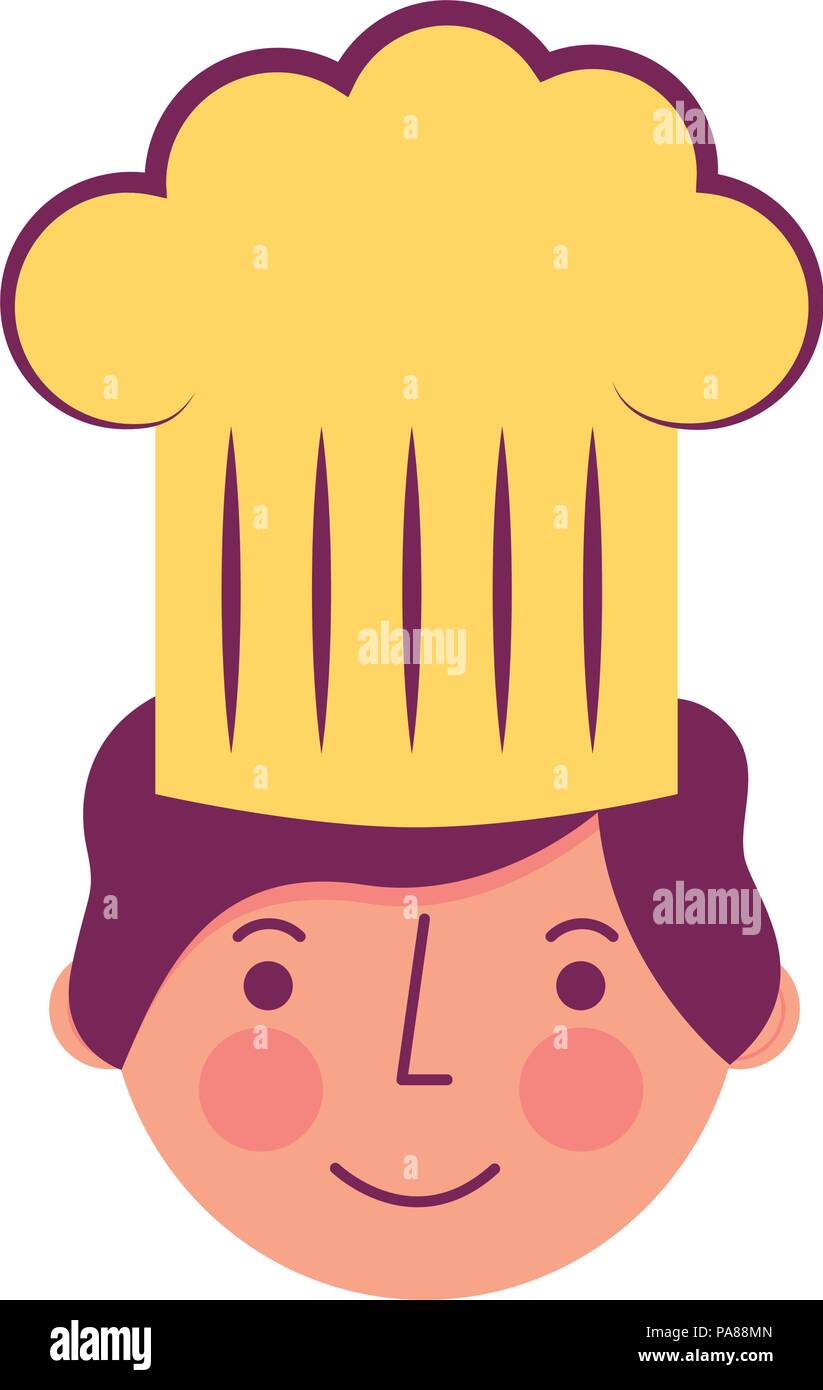 chef man professional worker face character vector illustration Stock ...