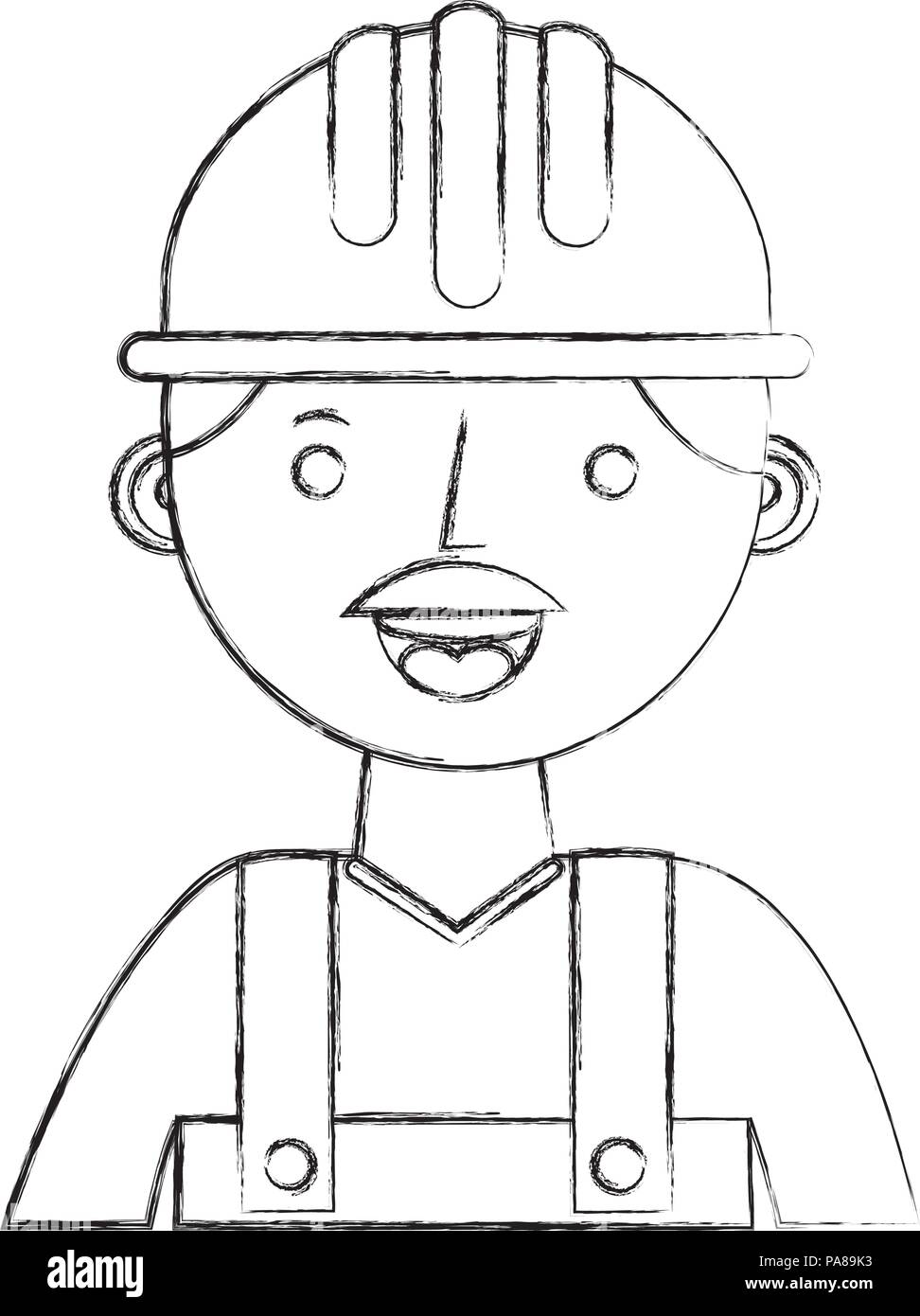 construction builder avatar character vector illustration design Stock ...