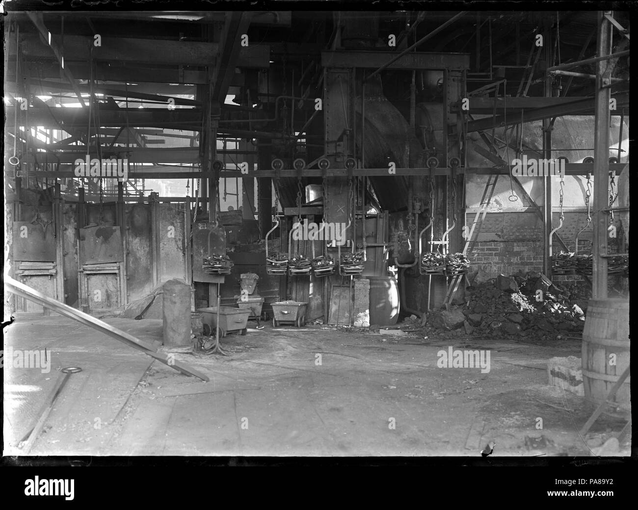 98 Furnaces in an iron mill at Burnside, Otago ATLIB 244768 Stock Photo ...