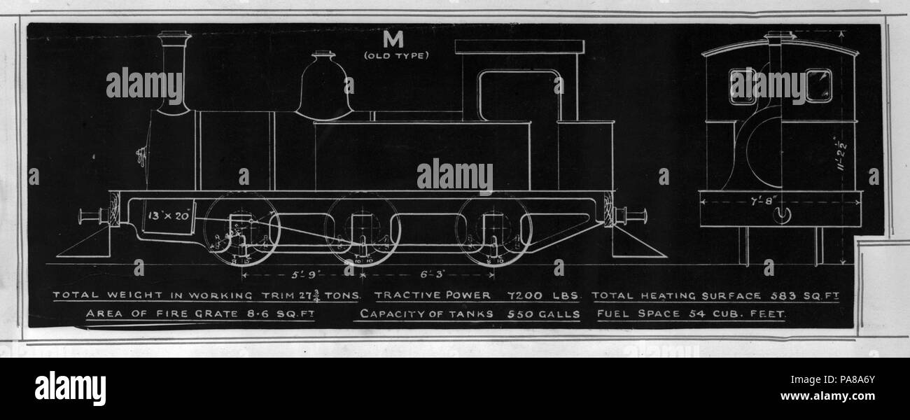 39 Blueprint specifications for "M" class steam locomotives (old type ...