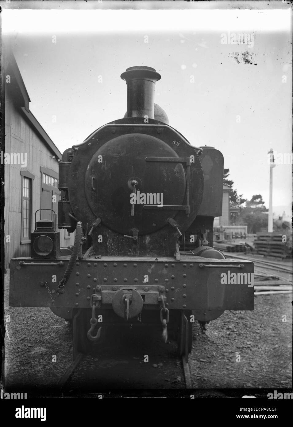 53 Closeup view of a the front of a We class steam locomotive. ATLIB ...