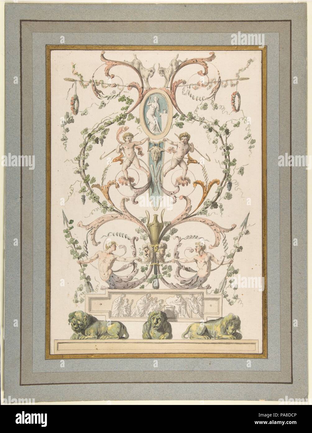Design for an Arabesque. Artist: Étienne de Lavallée-Poussin (French ...