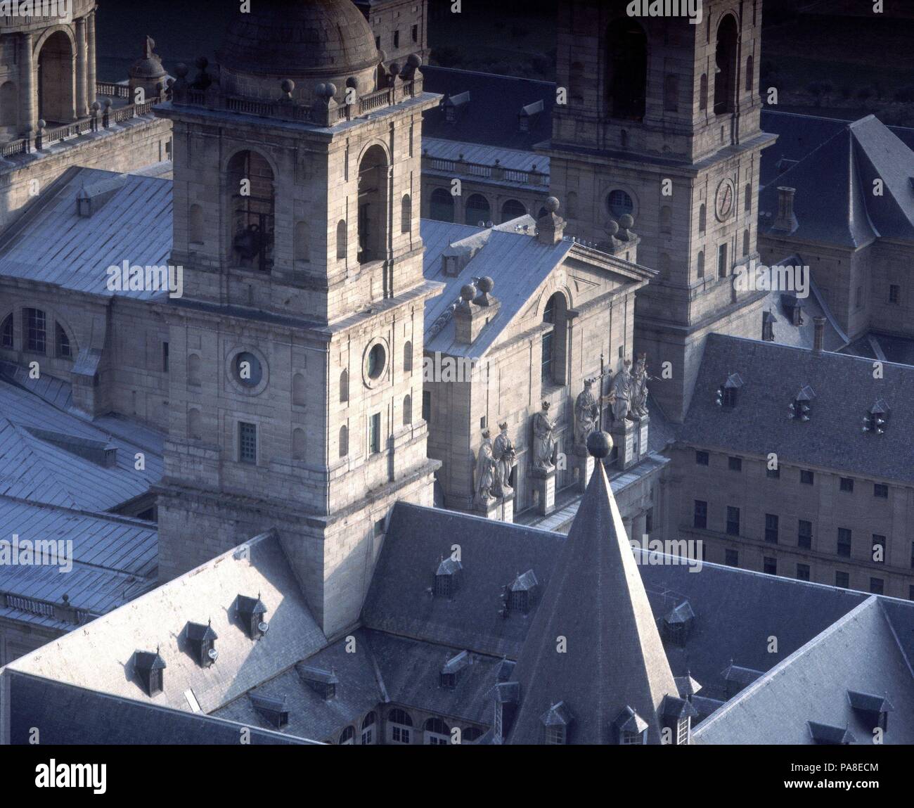 Aerial photograph of monastery of el escorial hi-res stock photography ...