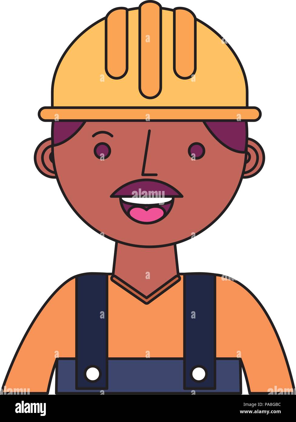 construction builder avatar character vector illustration design Stock ...