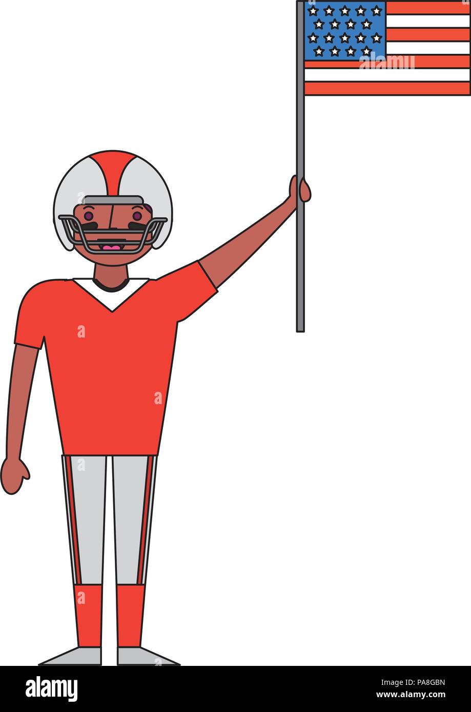 American football player holding flag Stock Vector Images - Alamy