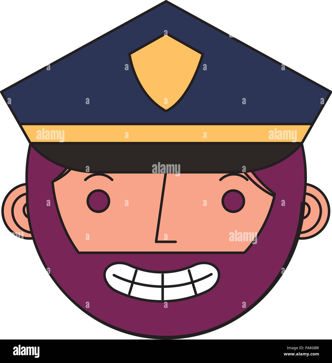 head officer police character icon Stock Vector Image & Art - Alamy