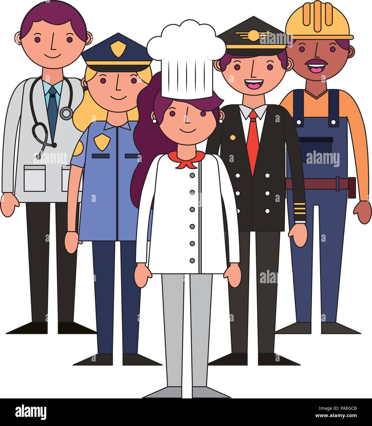 group of workers characters Stock Vector Image & Art - Alamy