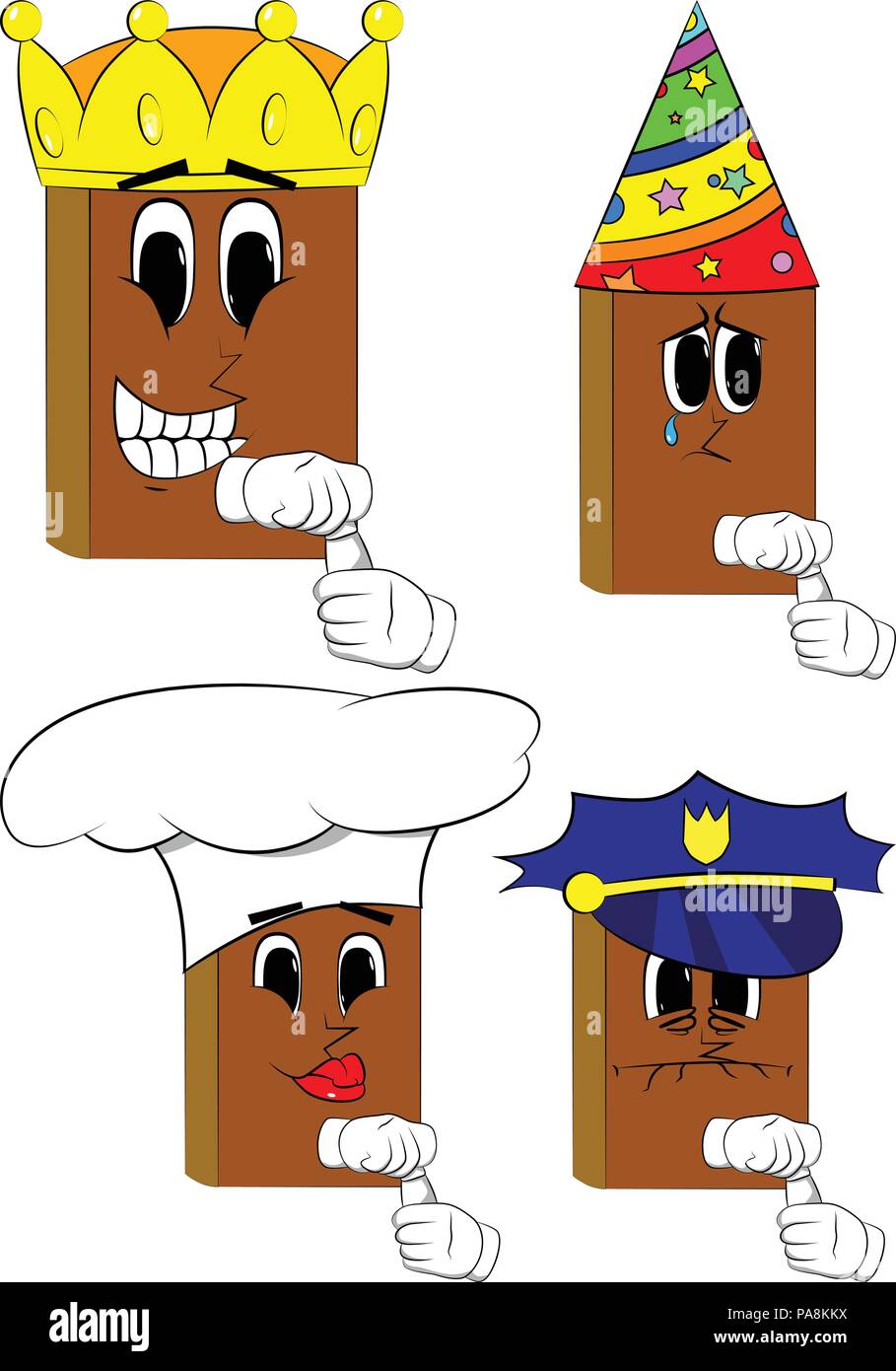 Books opening a blank tube of paste. Cartoon book collection with ...