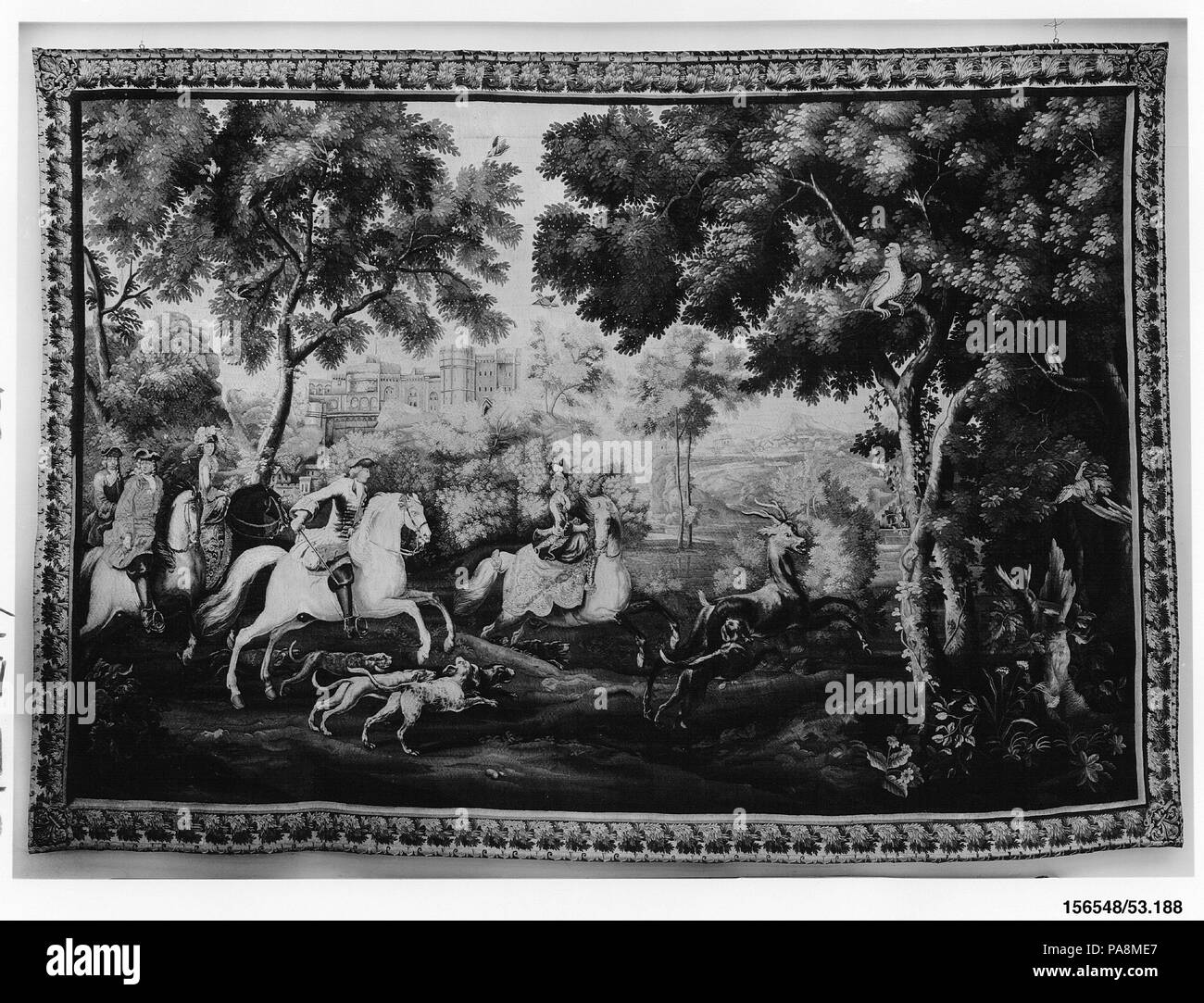 Stag Hunt. Culture: French, Beauvais. Dimensions: H. 128 x W. 188 ...