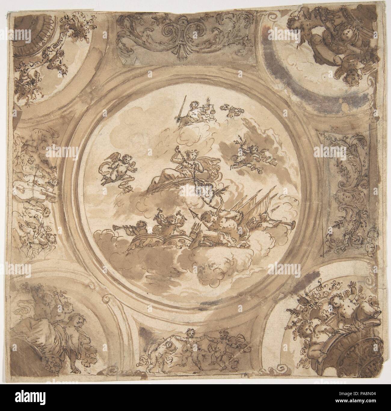 Ceiling Design with an Allegory of Victory. Artist: Daniel Marot the ...