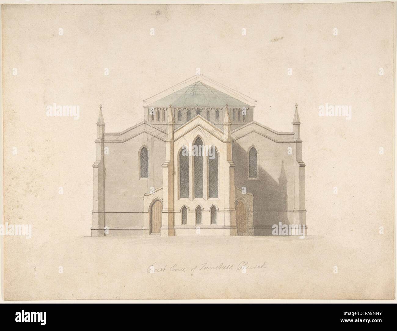 East End of Tunstall Church (recto and verso). Artist: Anonymous ...