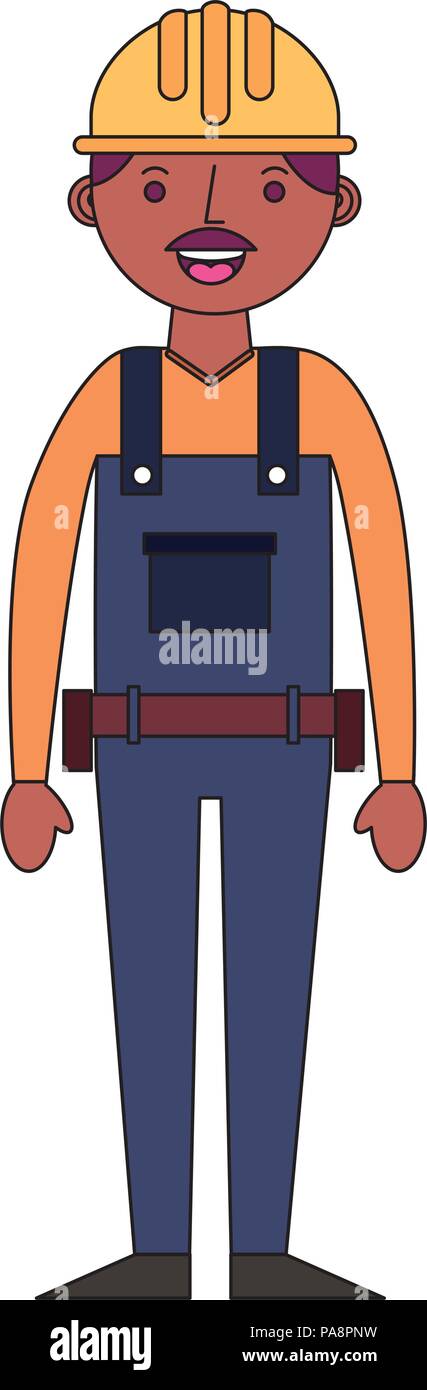 construction builder avatar character vector illustration design Stock ...