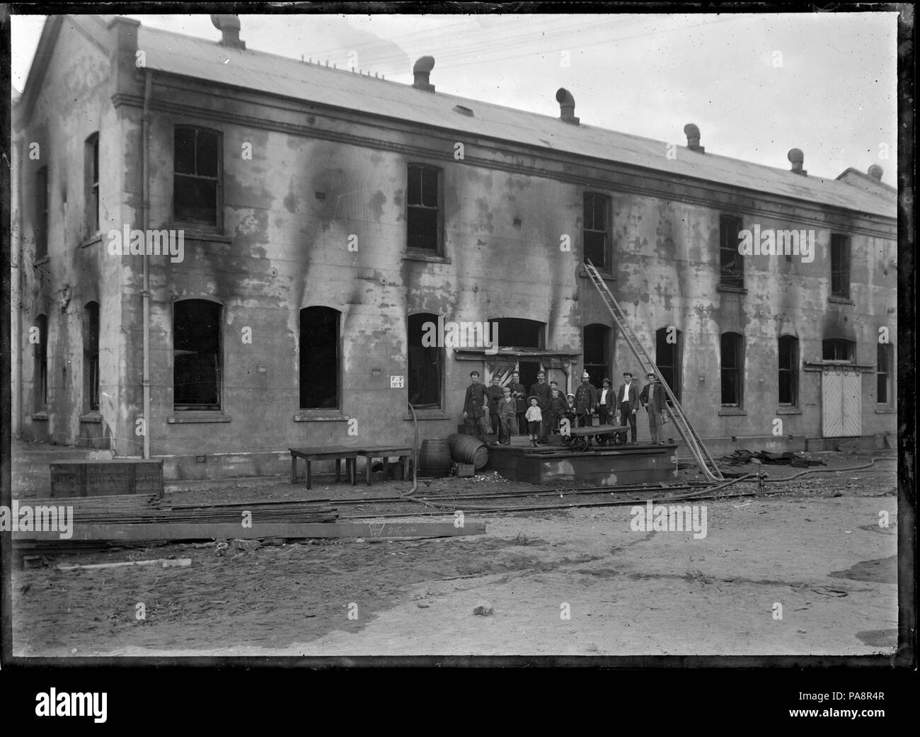 100 Gear Meat Company building in Petone, after a fire ATLIB 141128 ...