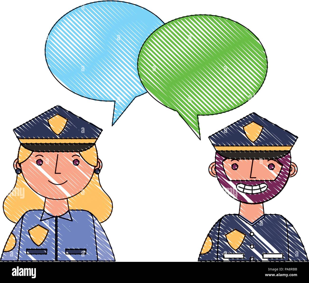 Police talk group Stock Vector Images - Alamy