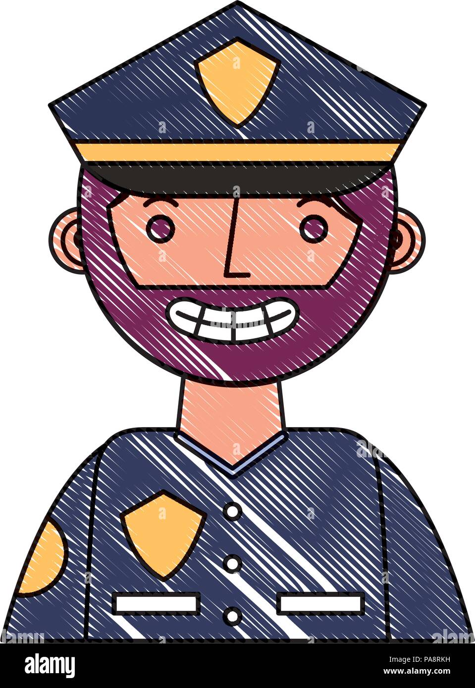 Portrait man in police uniform Stock Vector Images - Alamy