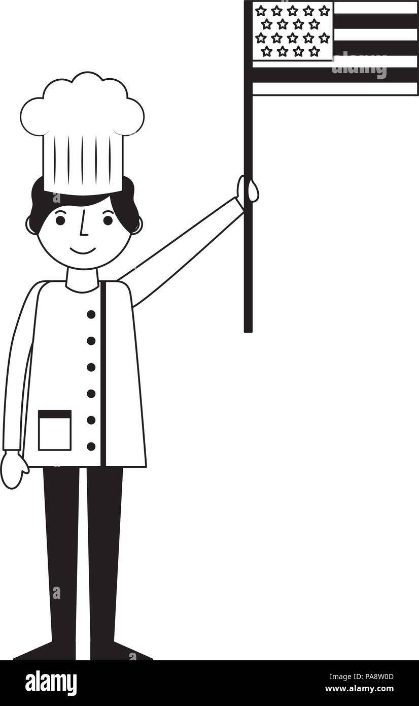 restaurant chef with usa flag Stock Vector Image & Art - Alamy